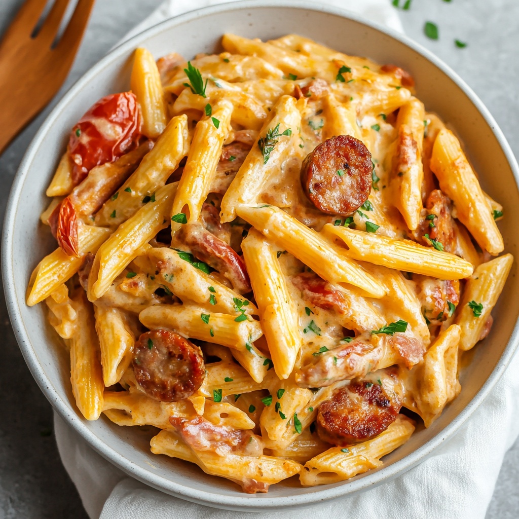 Creamy Smoky Andouille Sausage Pasta with Fire-Roasted Tomatoes Recipe ...