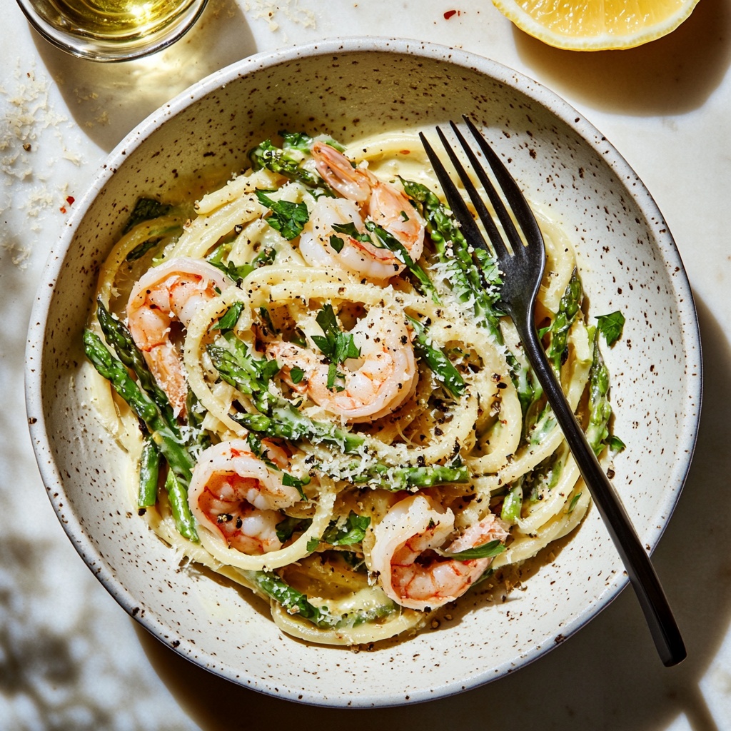 Zesty Lemon-Garlic Shrimp Linguine with Fresh Asparagus Recipe | Publix