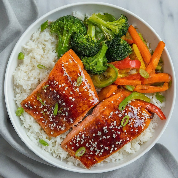 Teriyaki Salmon Rice Bowls with Steamed Vegetables - Instacart